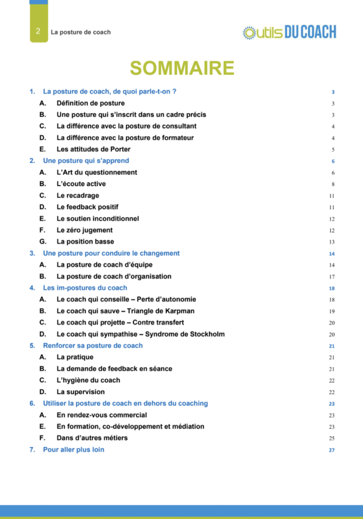 La posture de coach pour tous - Outils du Coach