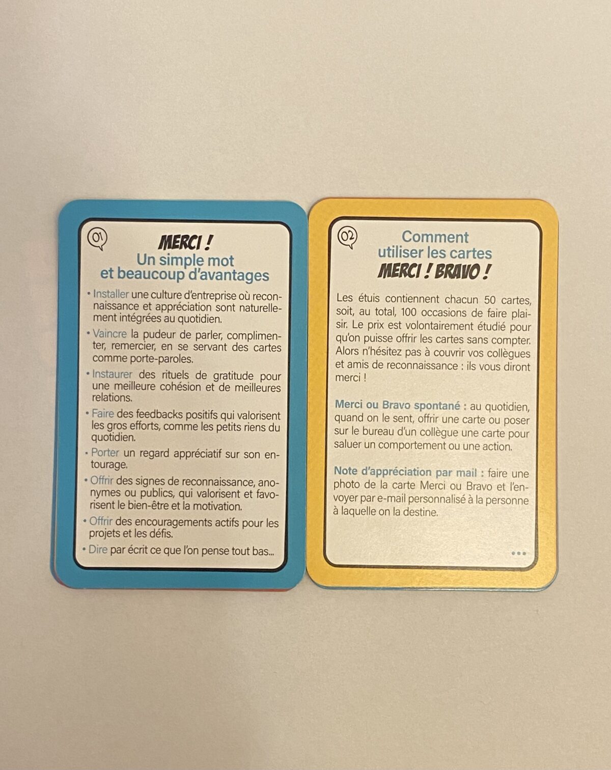 Le Duo Reconnaissance : MERCI ! & BRAVO ! - Jeu de cartes Outils du Coach